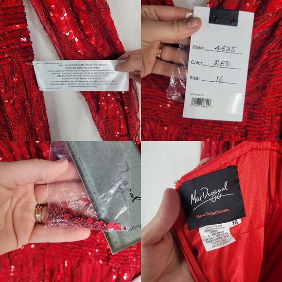Mac Duggal | Dresses | Mac Duggal Size 6 Open Back Blood Red Beaded ...